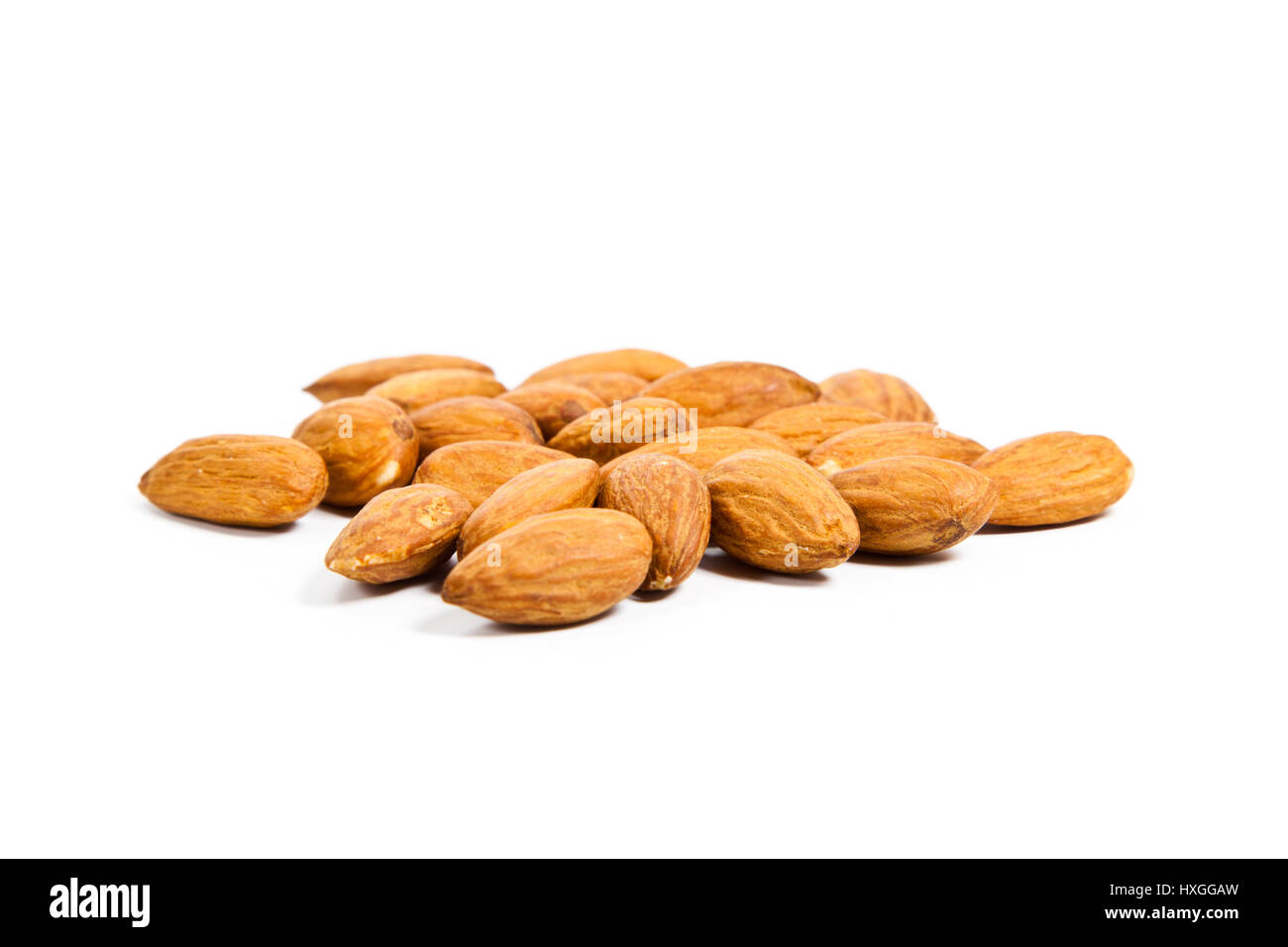 almonds isolated on the white background Stock Photo - Alamy