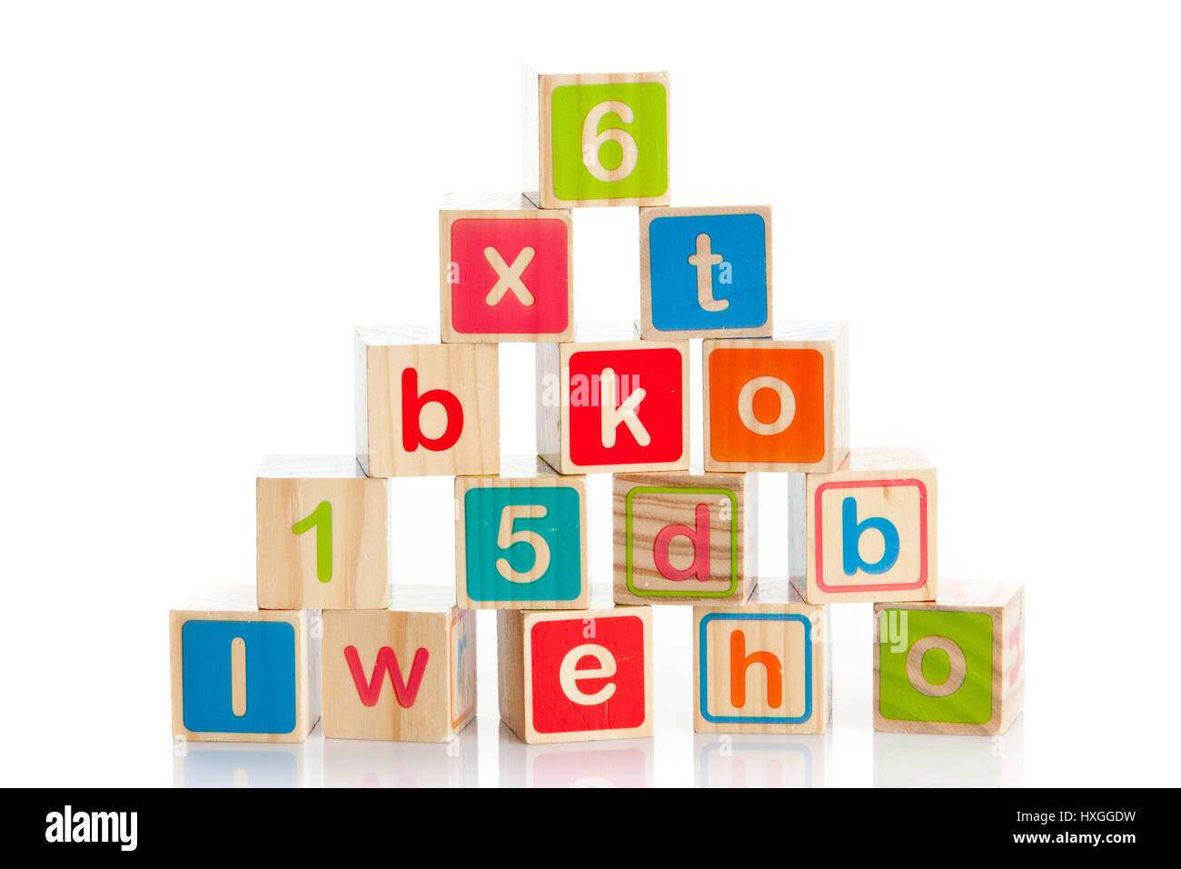 wooden toy cubes with letters. Wooden alphabet blocks Stock Photo - Alamy