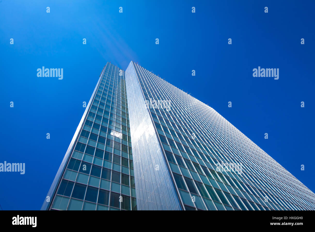 Abstract building. blue glass wall of skyscraper Stock Photo - Alamy