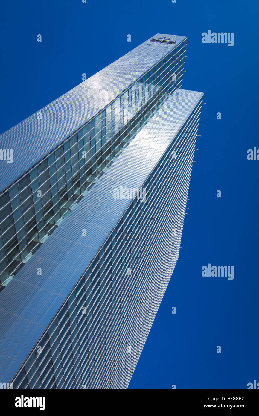 Abstract building. blue glass wall of skyscraper Stock Photo - Alamy
