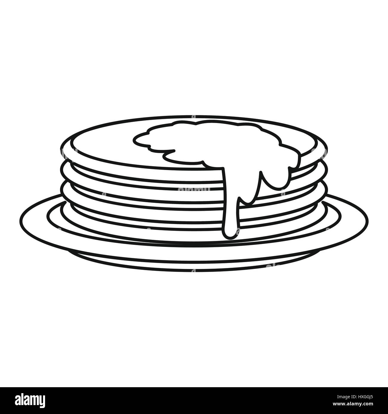 Pancakes sweet jam line Cut Out Stock Images & Pictures - Alamy