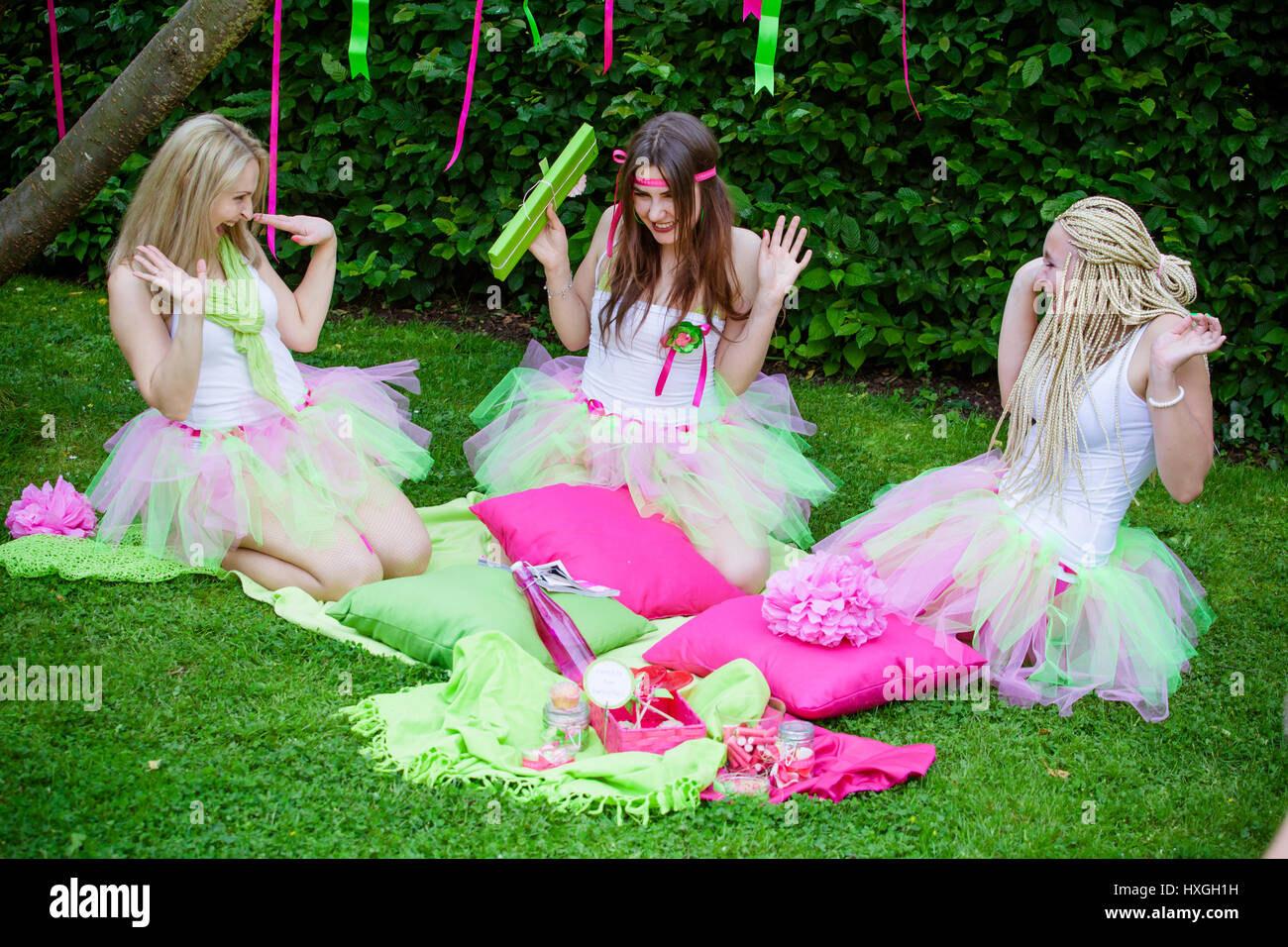 group of beautiful female friends smiling Stock Photo - Alamy