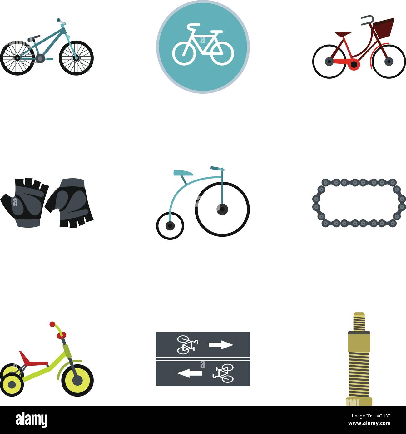 Race bike icons set, flat style Stock Vector Image & Art - Alamy