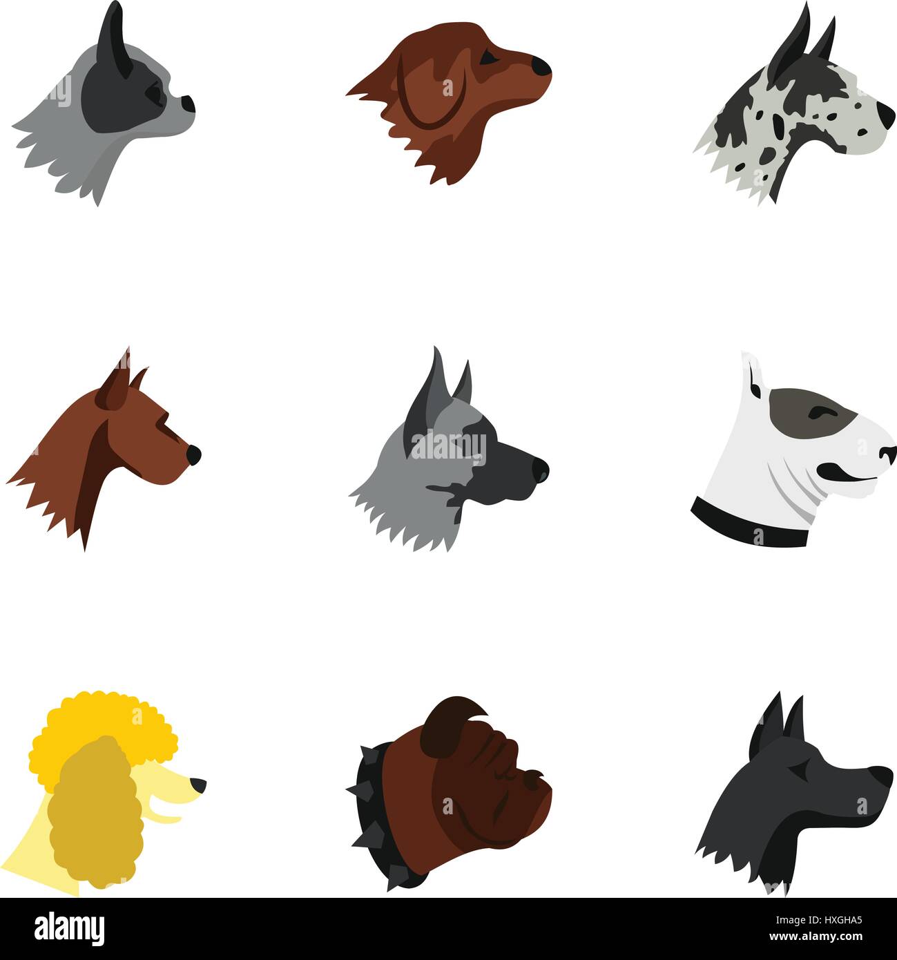 Pet dog icons set, flat style Stock Vector Image & Art - Alamy