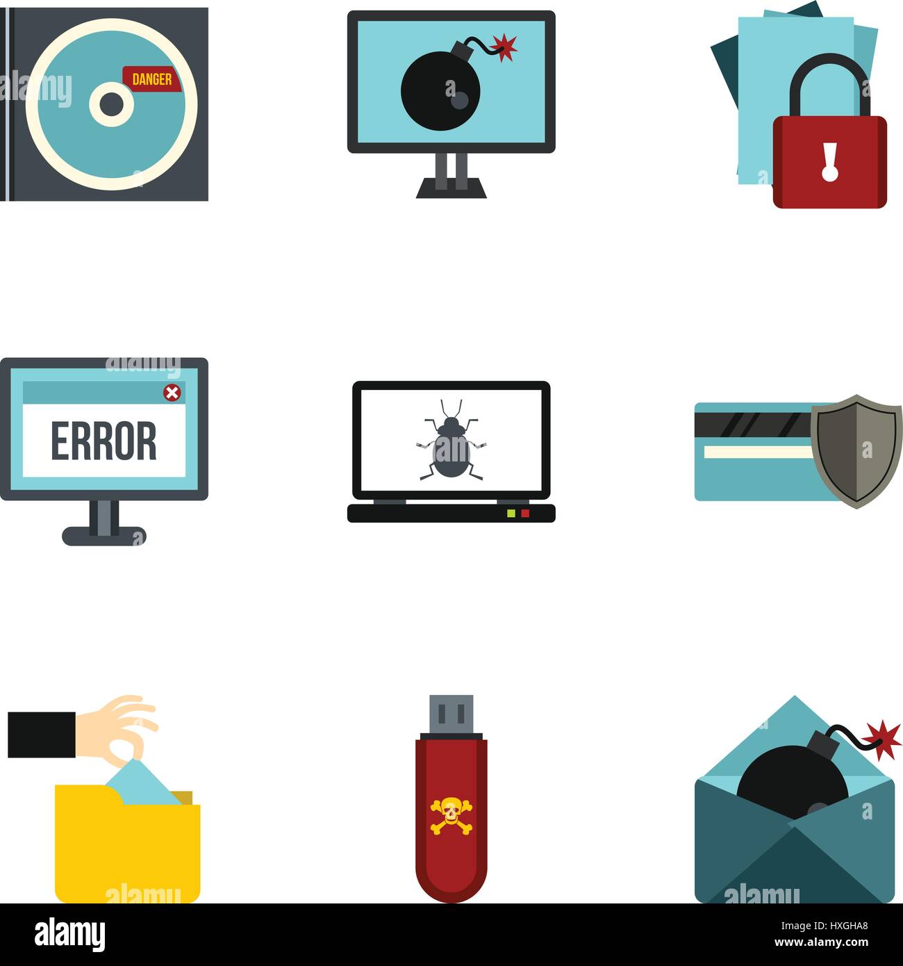 Viruses icons set, flat style Stock Vector Image & Art - Alamy