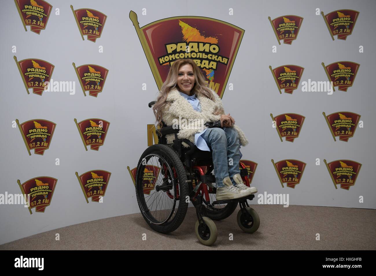 Russia's representative at Eurovision 2017, singer Yulia Samoilova ...