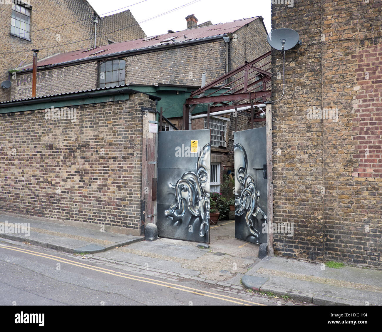 Painted gate - Octopus Stock Photo - Alamy