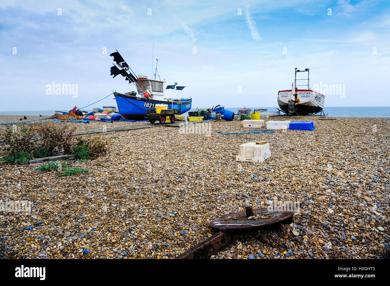 Fishing crates buoys boats hi-res stock photography and images - Alamy