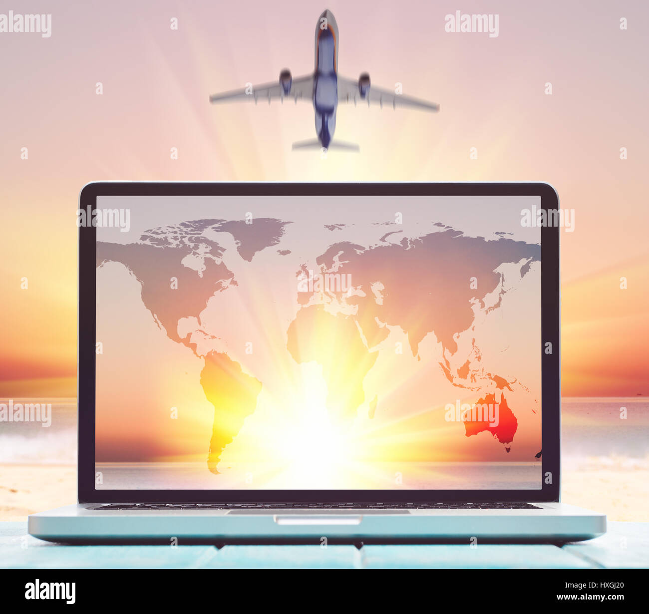 working by the seaside Stock Photo - Alamy