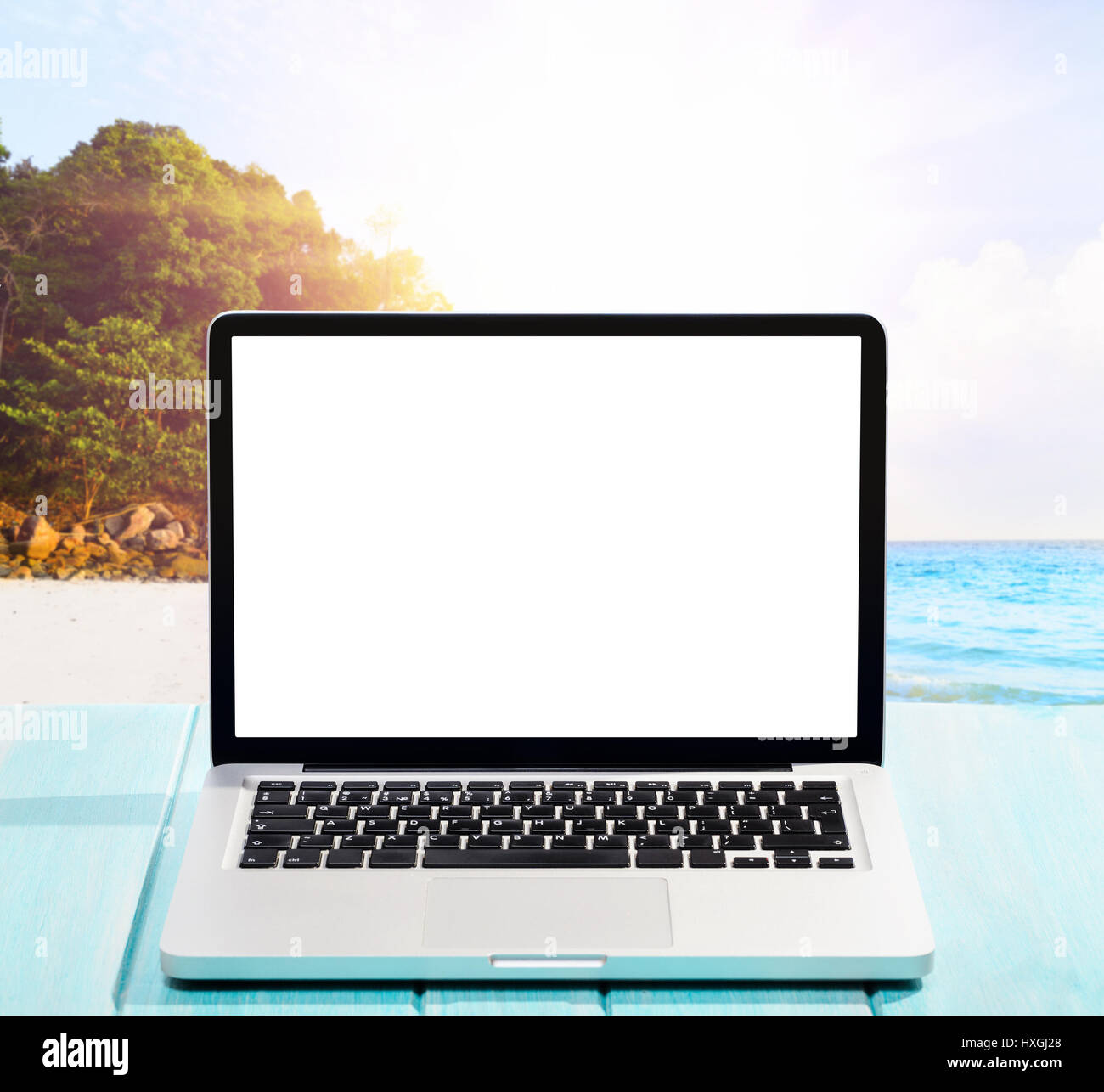 working by the seaside Stock Photo - Alamy