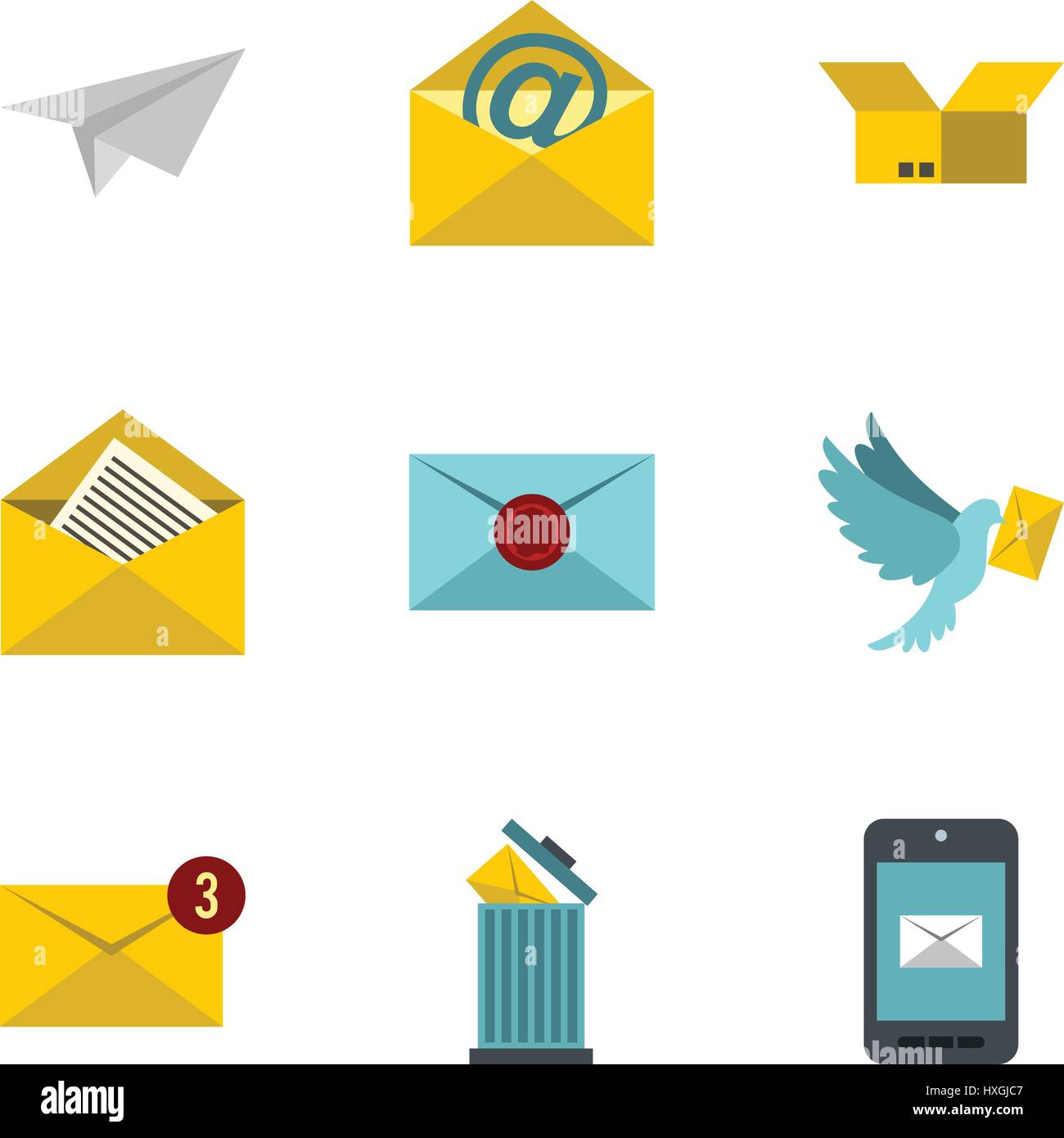 Letter icons set, flat style Stock Vector Image & Art - Alamy