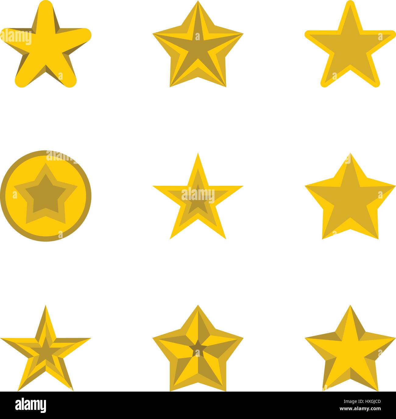 Star icons set, flat style Stock Vector Image & Art - Alamy