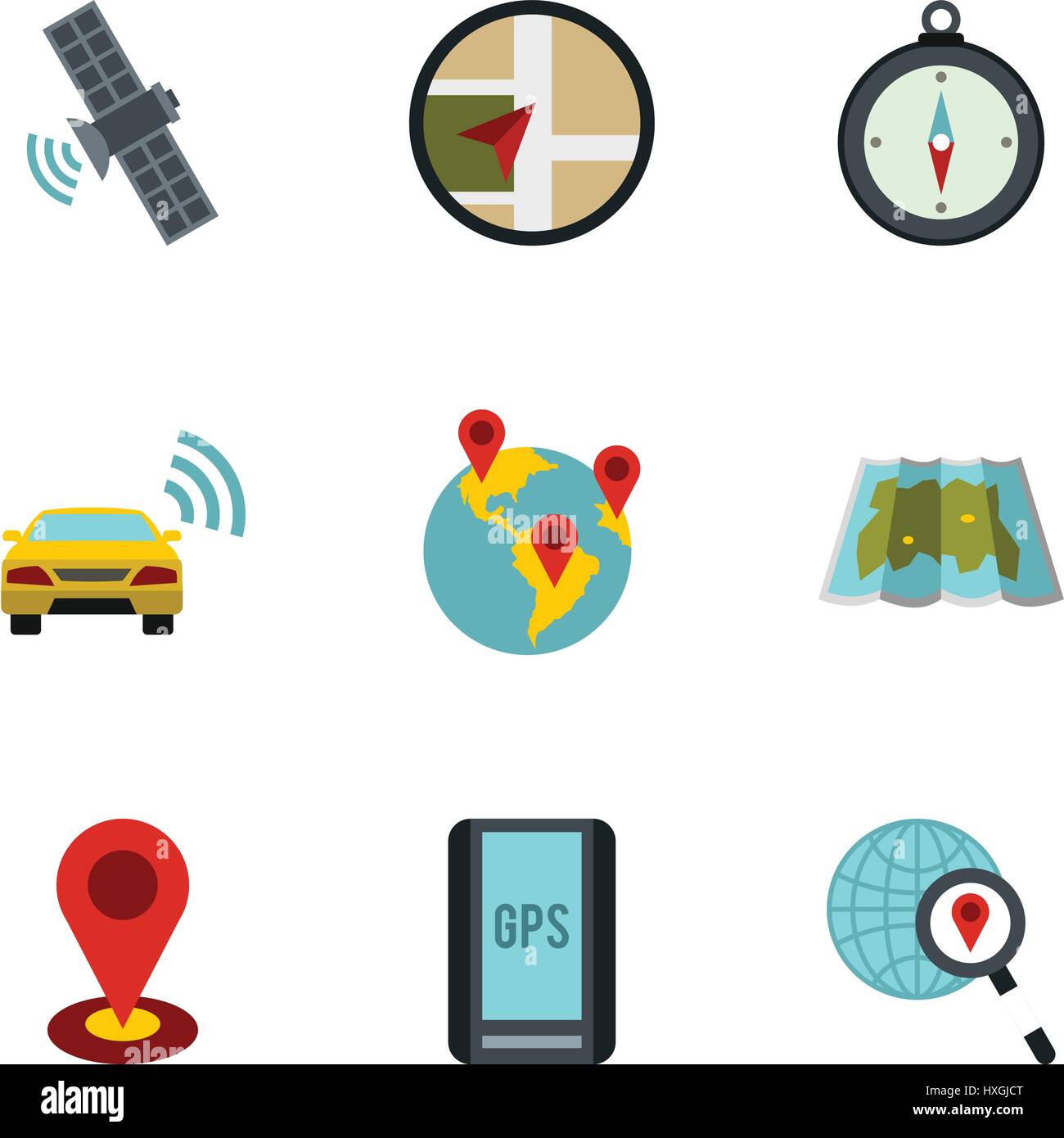 Search territory icons set, flat style Stock Vector Image & Art - Alamy