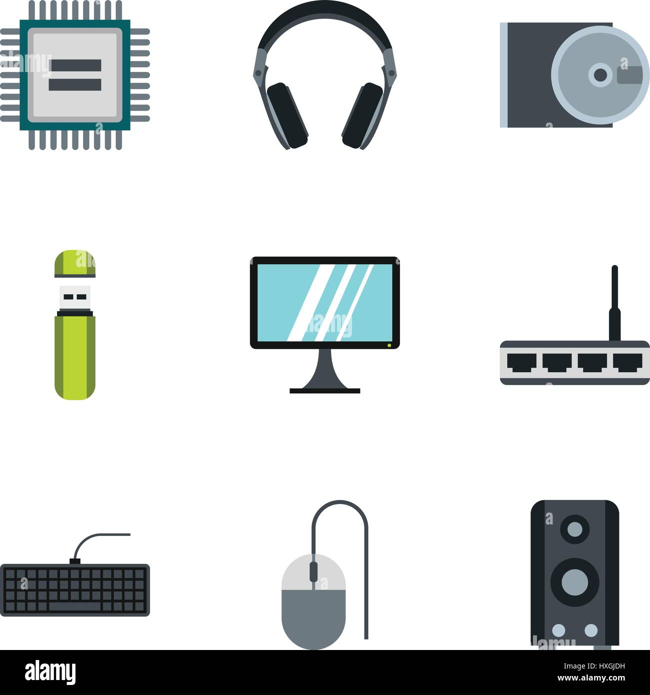 Computer icons set, flat style Stock Vector Image & Art - Alamy