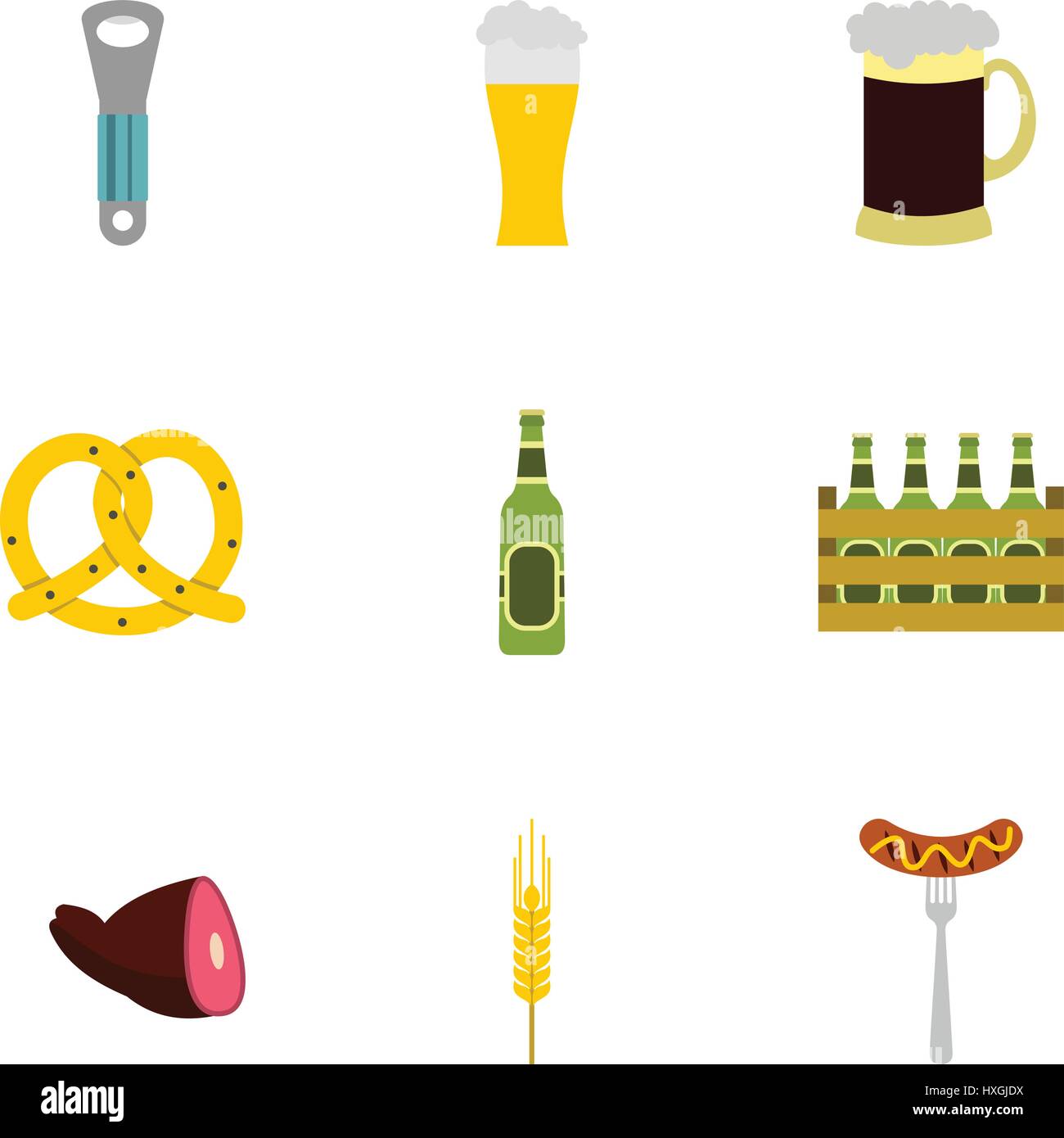 Beer icons set, flat style Stock Vector Image & Art - Alamy