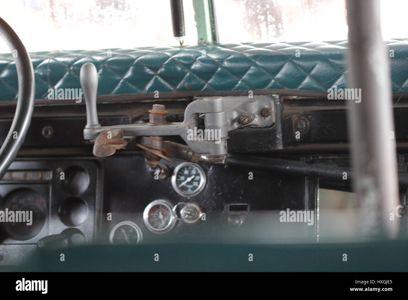 Driving bus hands on steerig wheel in central america Stock Photo - Alamy