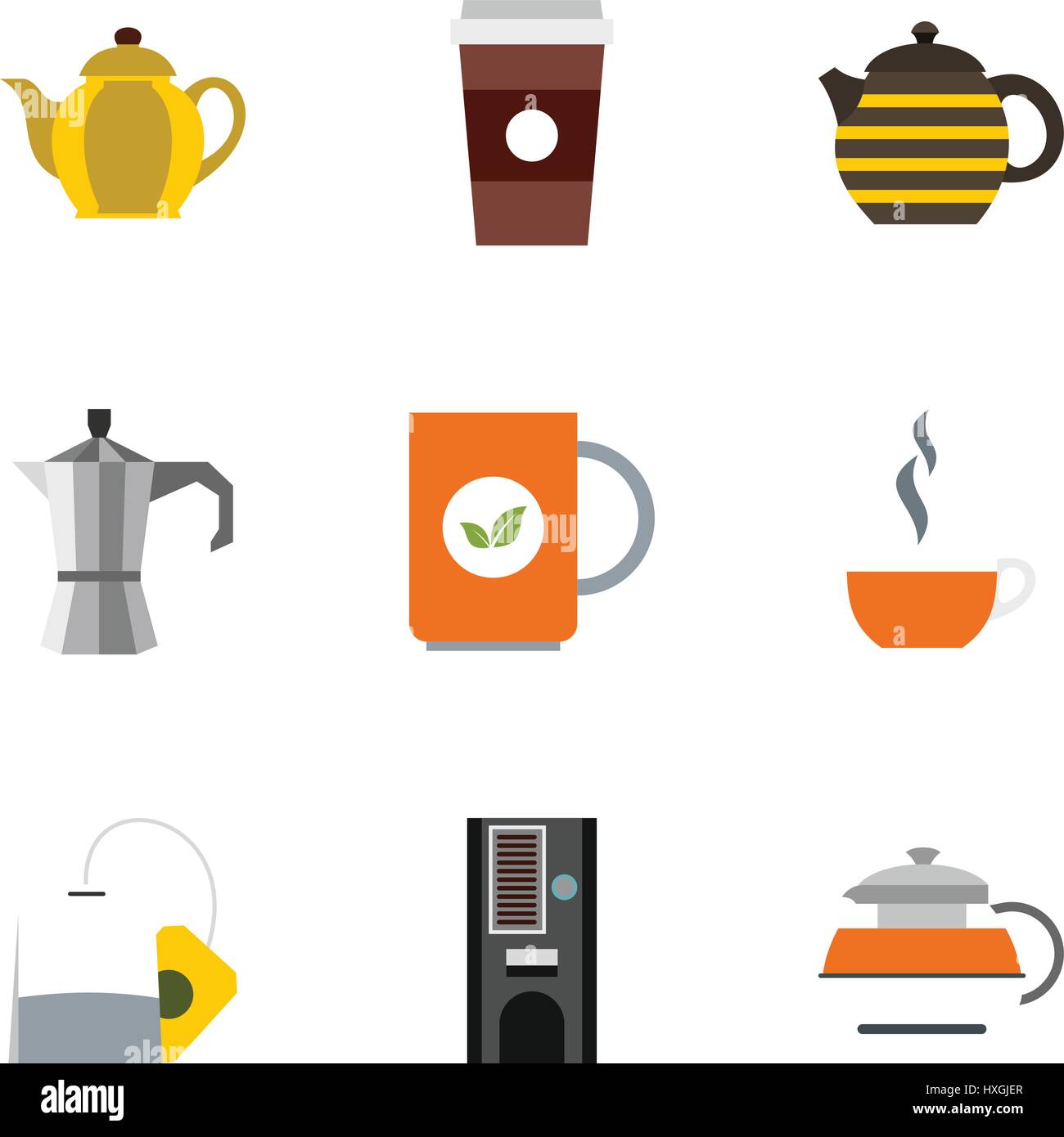 Tea icons set, flat style Stock Vector Image & Art - Alamy