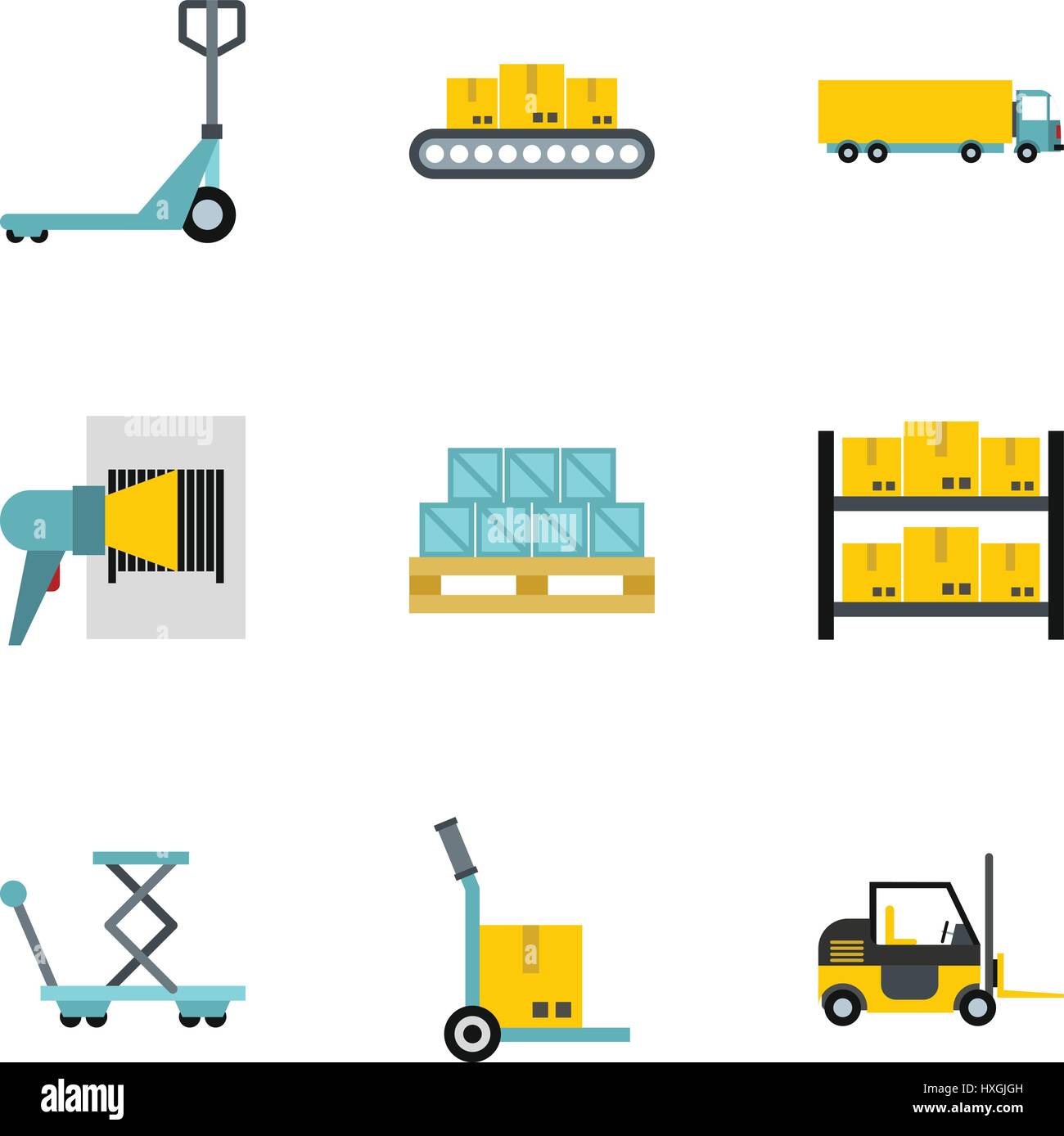 Cargo packing icons set, flat style Stock Vector Image & Art - Alamy