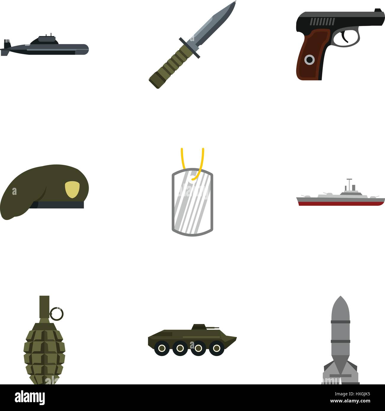 Military defense icons set, flat style Stock Vector Image & Art - Alamy