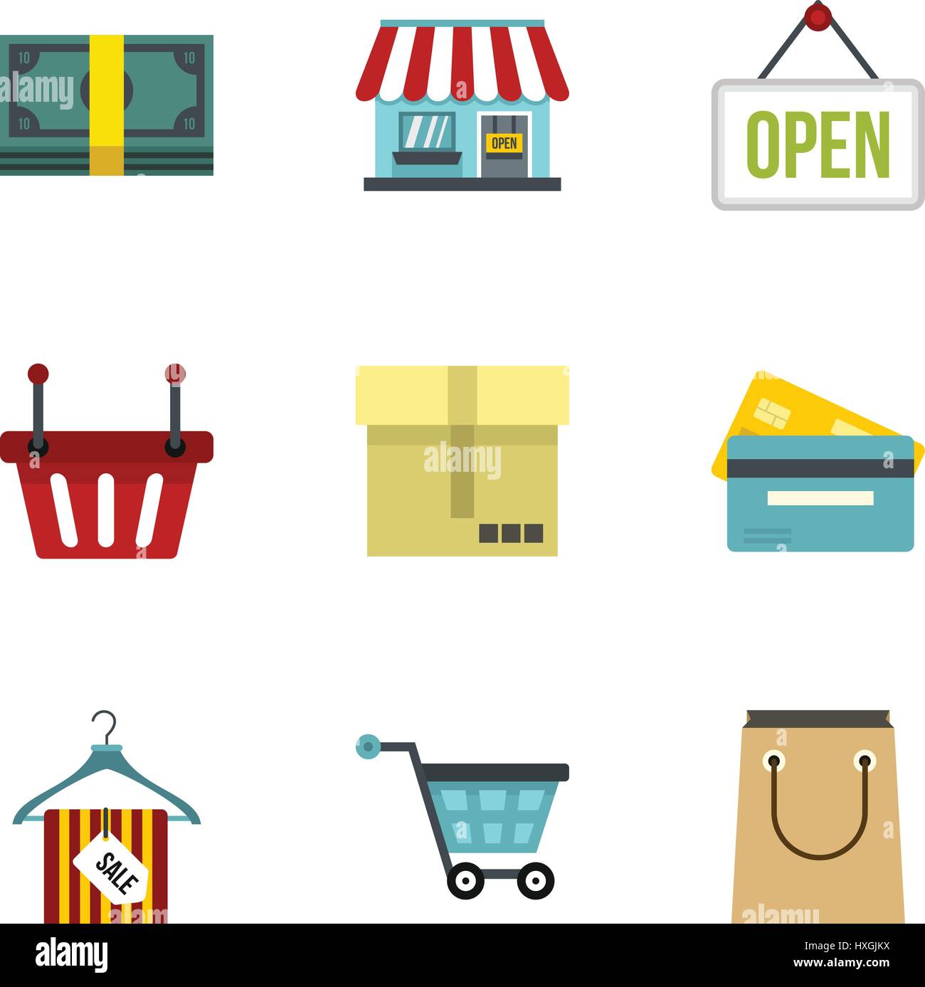 Purchase icons set, flat style Stock Vector Image & Art - Alamy