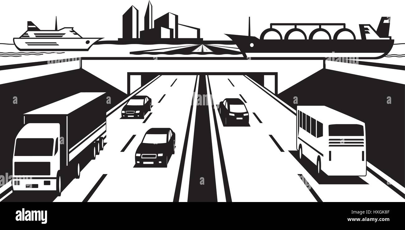 Highway water Stock Vector Images - Alamy