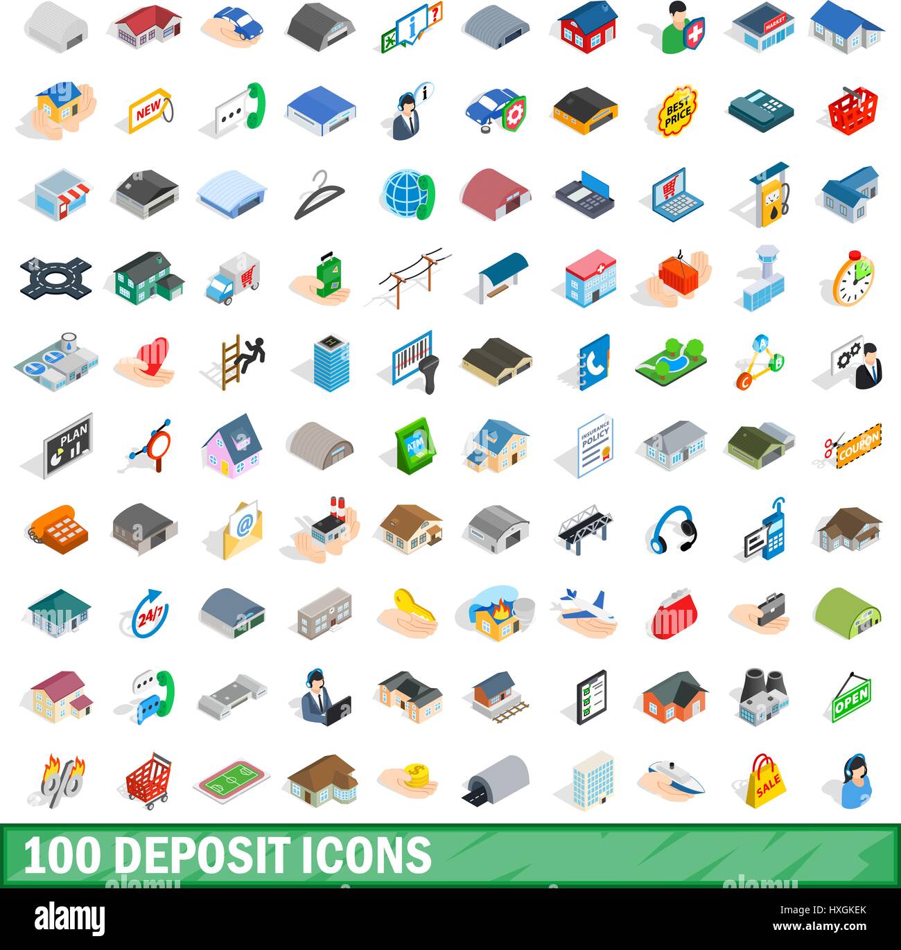 Deposit icons set 3d Stock Vector Images - Alamy
