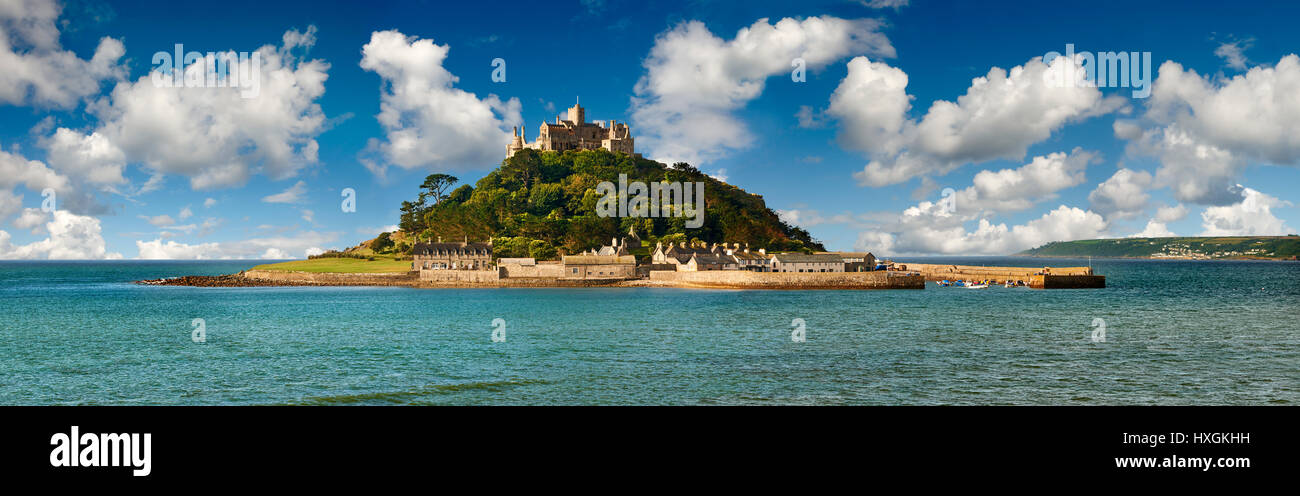 St Michael’s Mount tidal island, Mount's Bay, Cornwall, England, United ...