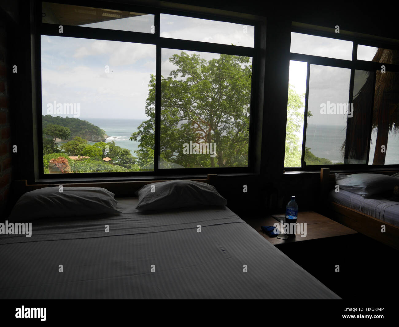 View through hotel window in nicaragua ocean Stock Photo - Alamy