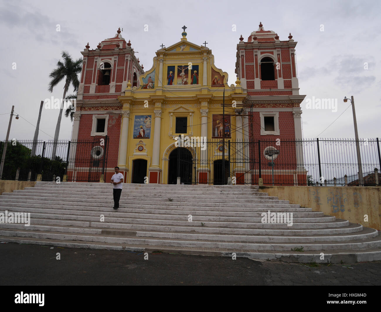 El Calvario Church In Leon, Nicaragua. Colorful culture Stock Photo - Alamy