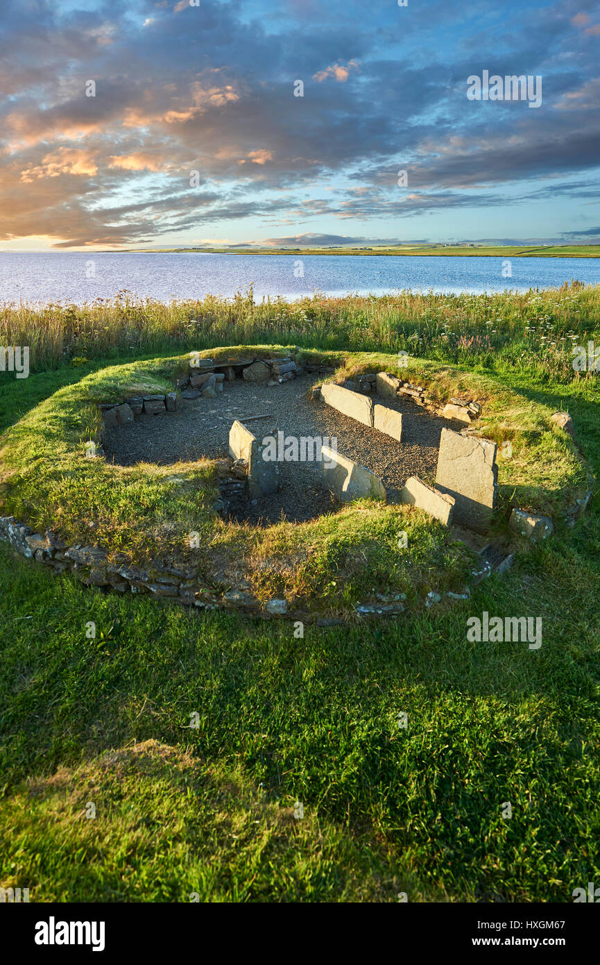 The recessed box beds and harth of one of the 8 houses of the Neolithic ...
