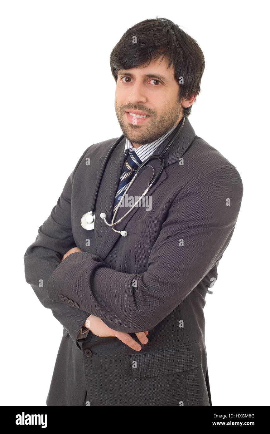 happy male doctor, isolated on white background Stock Photo - Alamy