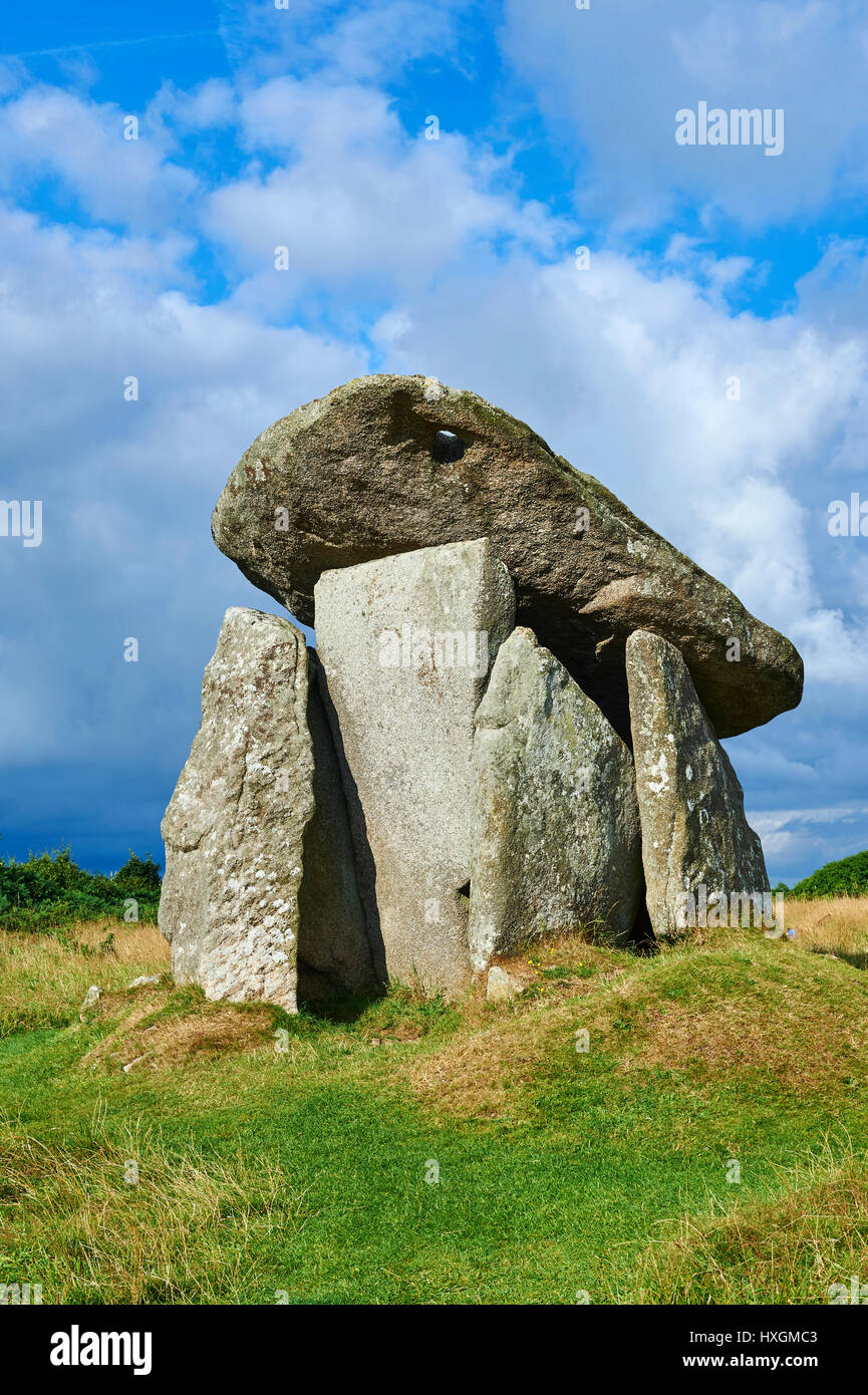Trethevy Quoit megalithic standing stone tomb, known as the giant's ...