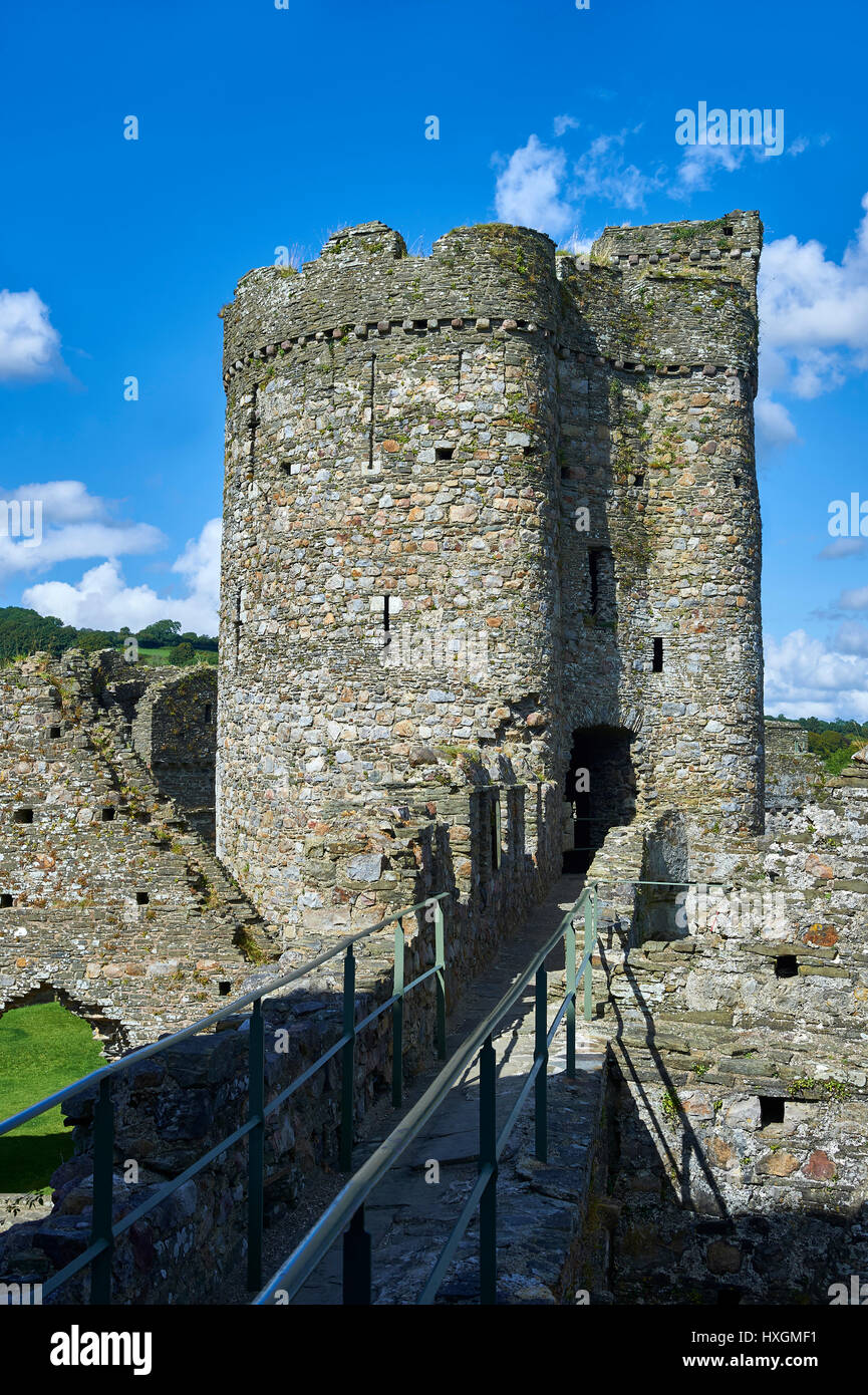Interior ruins of the medieval Norman Kidwelly Castle, Kidwelly ...