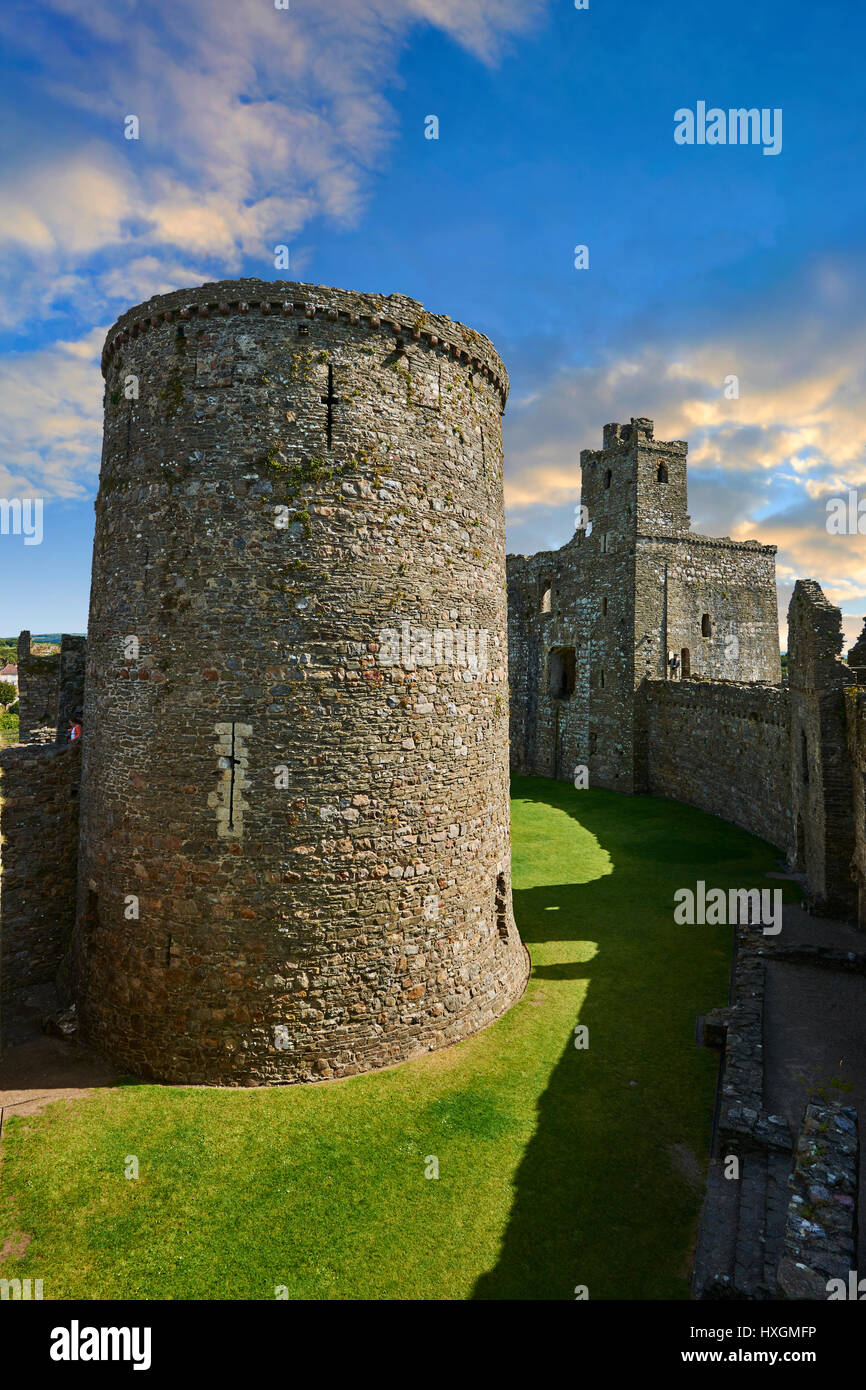 Interior ruins of the medieval Norman Kidwelly Castle, Kidwelly ...