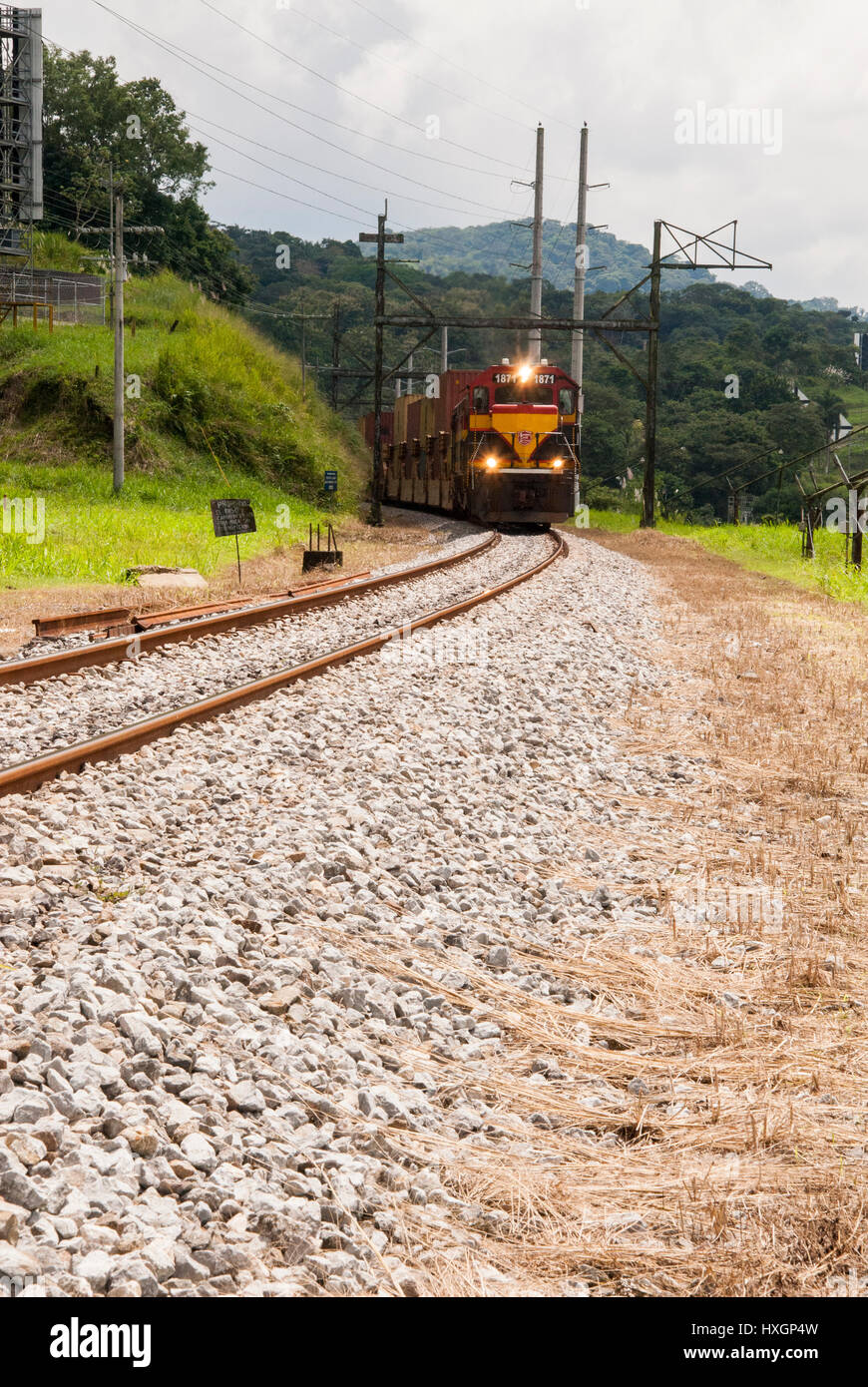 Panama - November 22, 2013: The Panama Canal Railway is a railway line ...