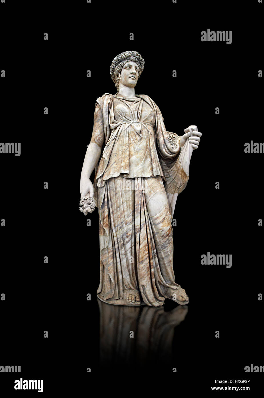 Roman marble sculpture known as the ‘Flora Maggiore’ , a 2nd century AD ...