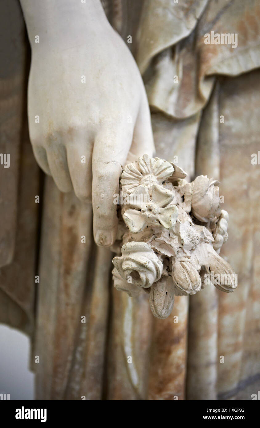 Roman marble sculpture known as the ‘Flora Maggiore’ , a 2nd century AD ...