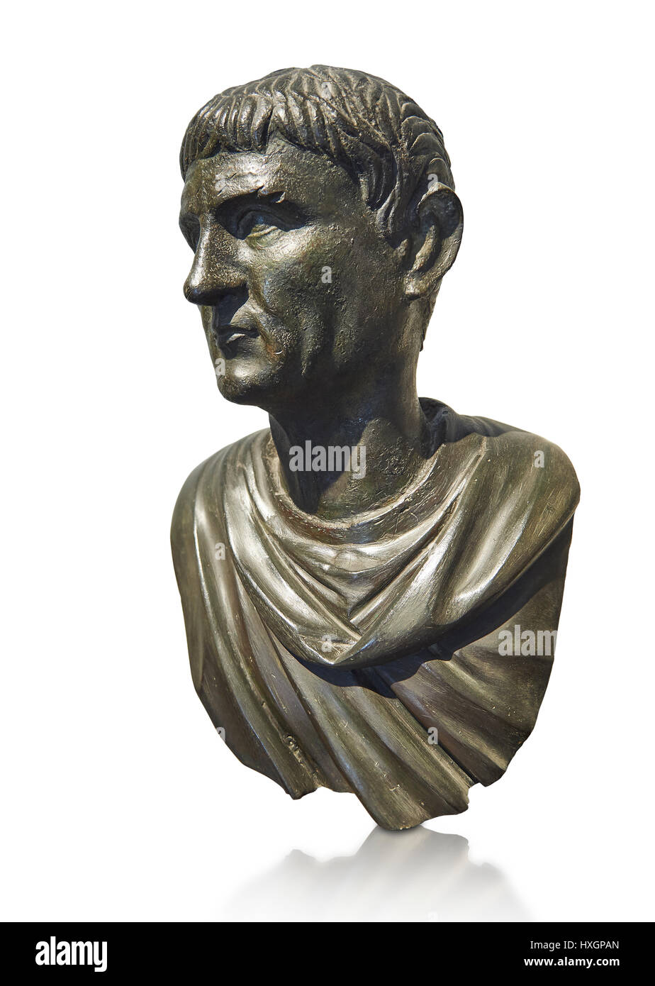 Roman Bronze sculpture bust known as 'Sylla" from the tablinium, Villa ...