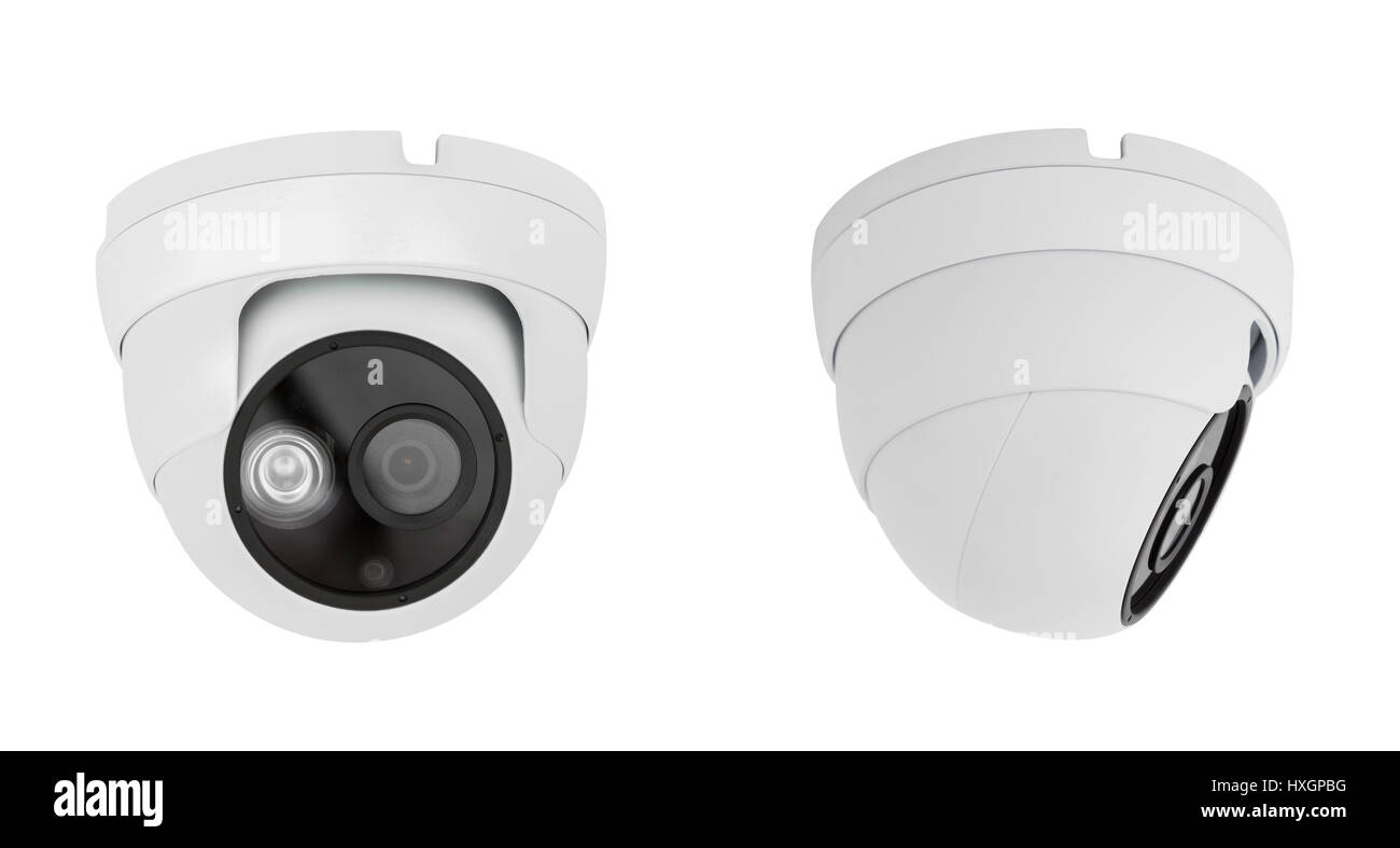 Security camera ceiling type isolated on white background with clipping ...