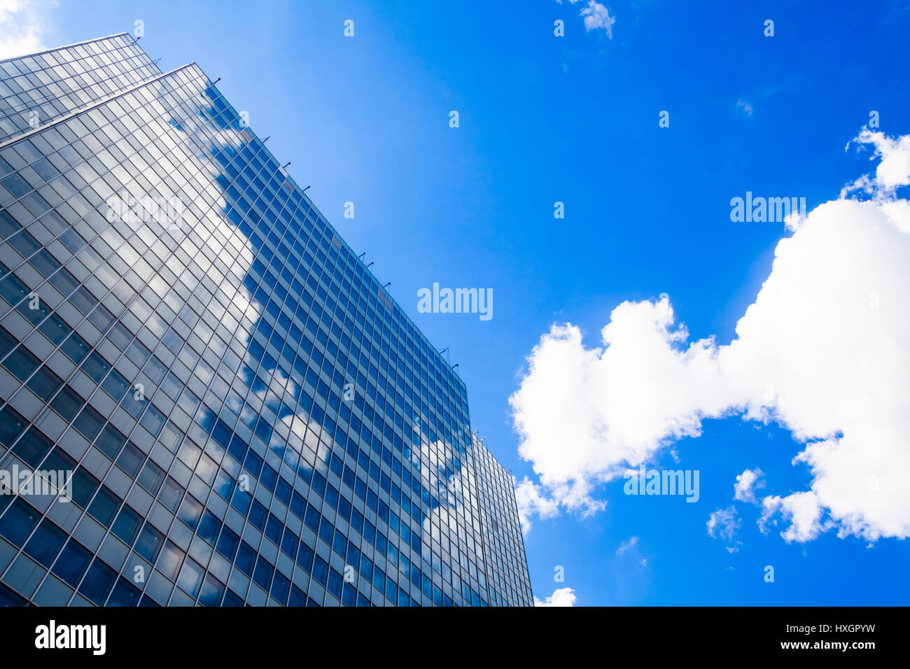 Abstract building. blue glass wall of skyscraper Stock Photo - Alamy