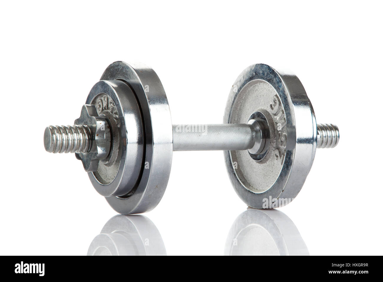 Dumbbell isolated on white Stock Photo - Alamy