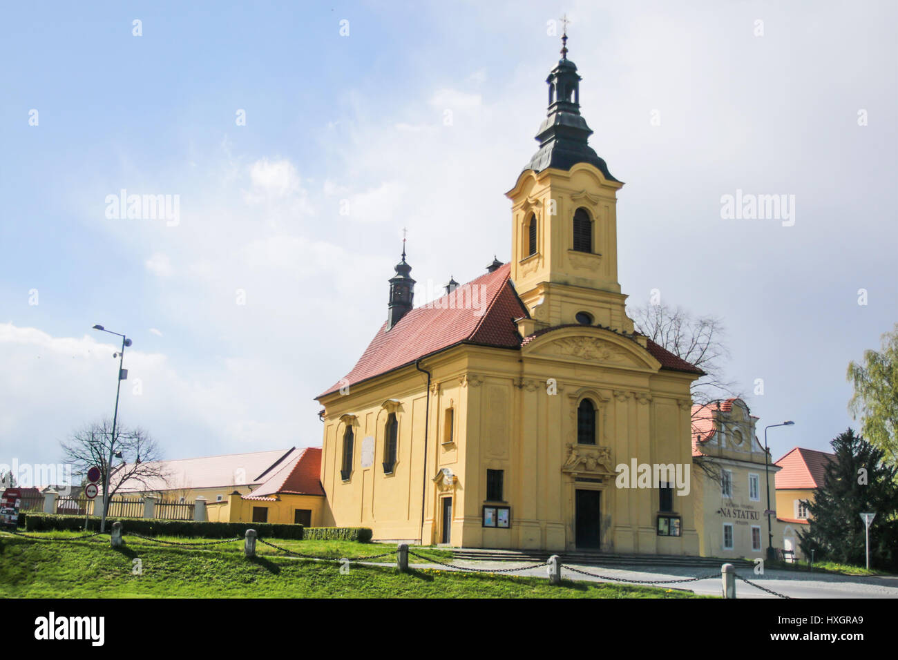 small local church in czech town Stock Photo - Alamy