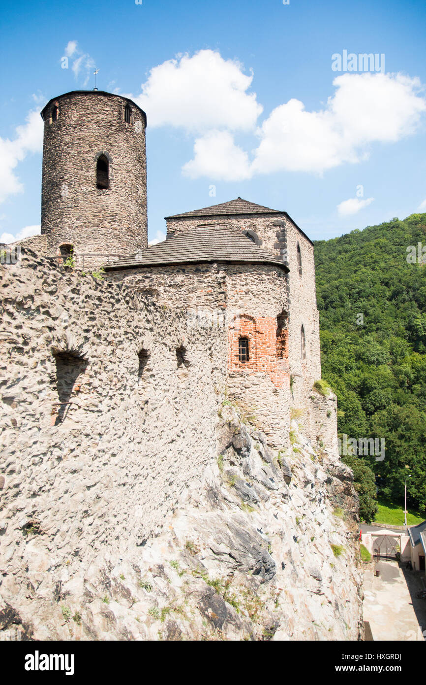 Castle Strekov in valley of river Labein czech republic Stock Photo - Alamy