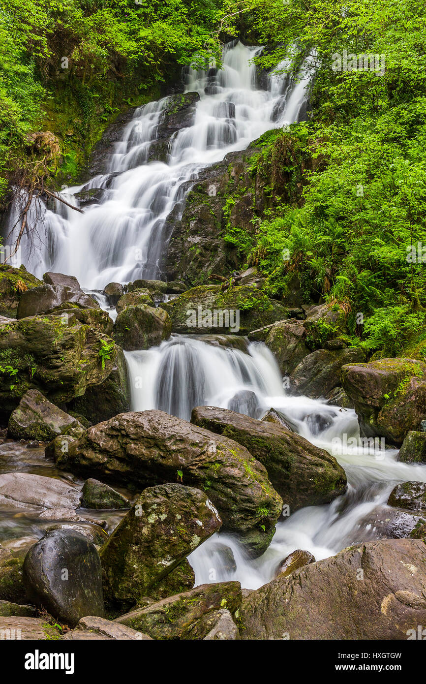 Torc Waterfall, in Killarney National Park, County Kerry, Ireland Stock ...