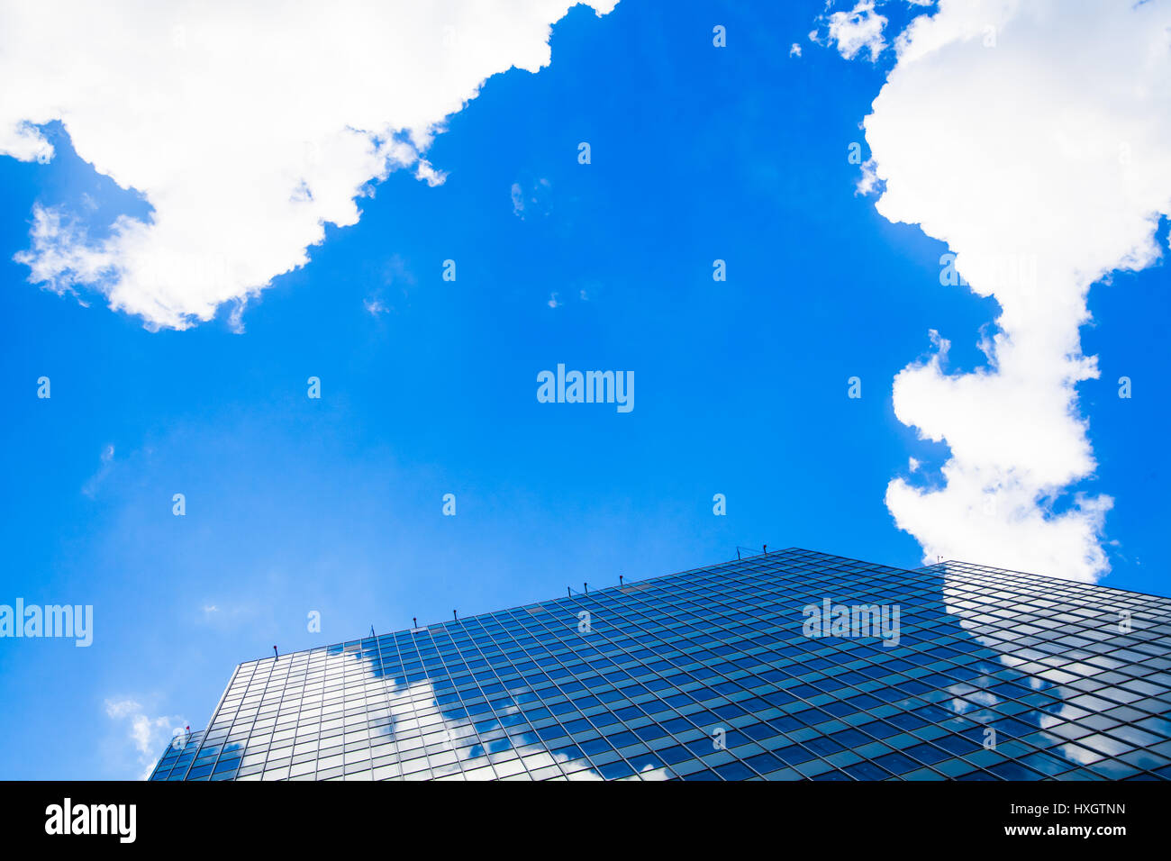Abstract building. blue glass wall of skyscraper Stock Photo - Alamy