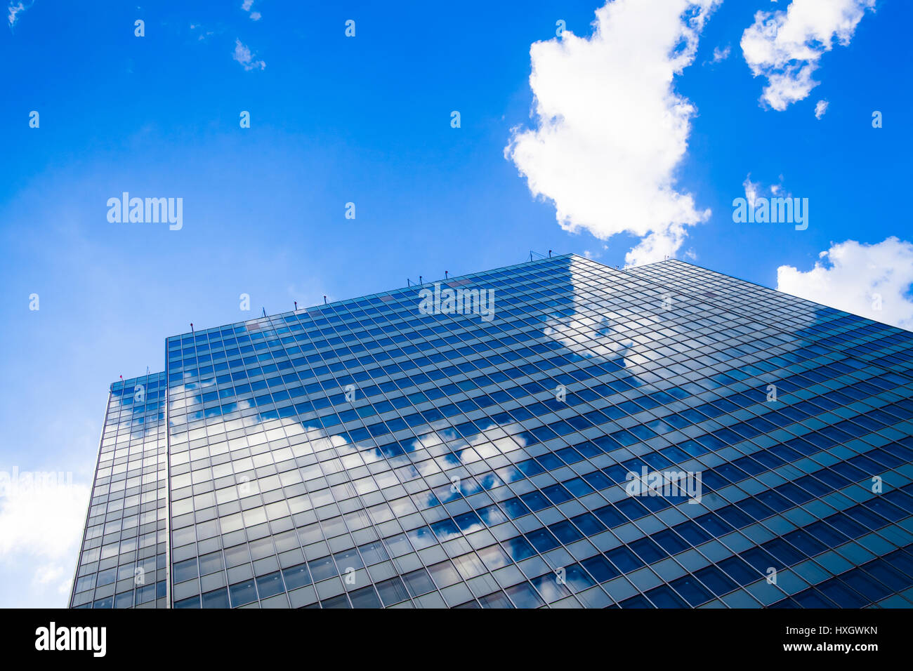 Abstract building. blue glass wall of skyscraper Stock Photo - Alamy