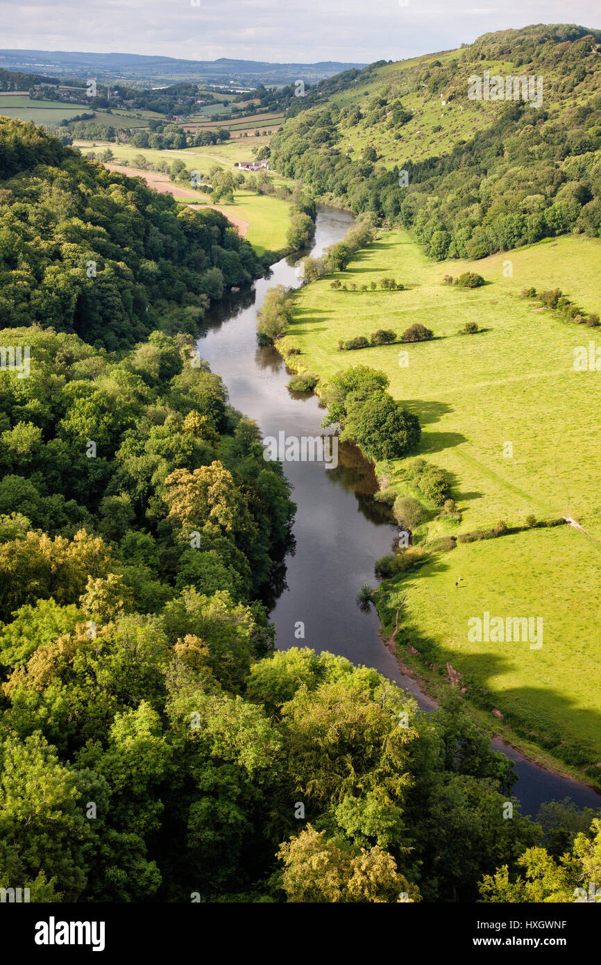 View of the River Wye from Symonds Yat a rocky outcrop high above the ...