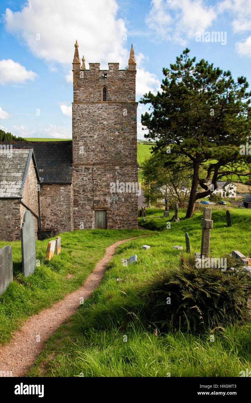 Church of St John the Baptist at Countisbury near Foreland Point on ...