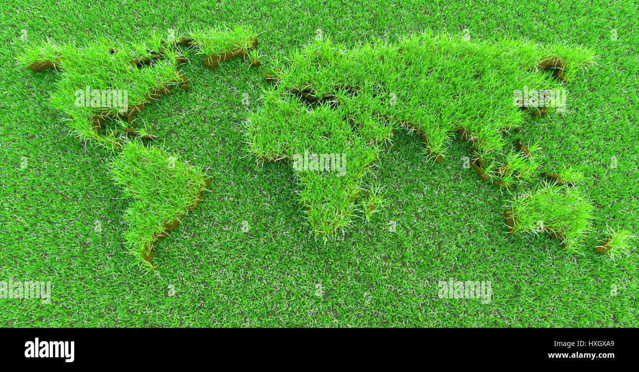 Map of world grass hi-res stock photography and images - Alamy