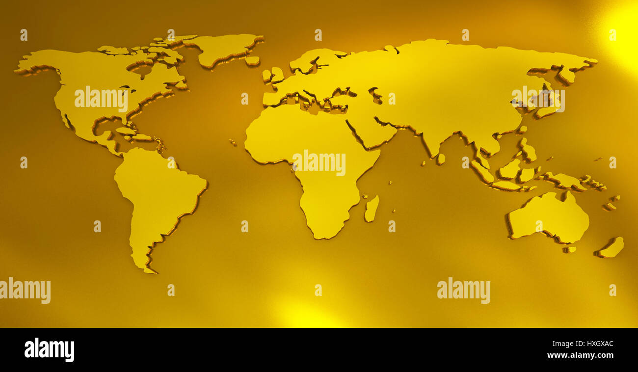 Continents flat world map hi-res stock photography and images - Alamy